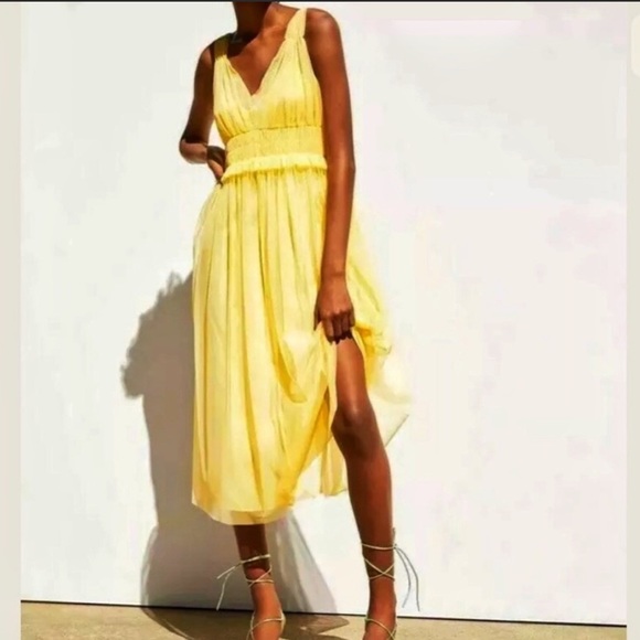 Zara | Dresses | Zara Yellow Layered Tulle Flowy Dress | Poshmark
